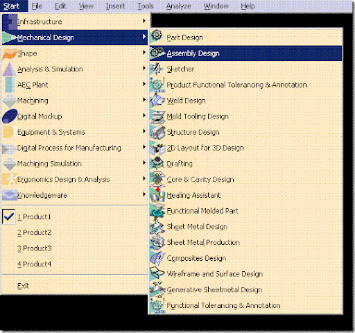 Tutor for CATIA Assembly: Assembly Workbench and Toolbars